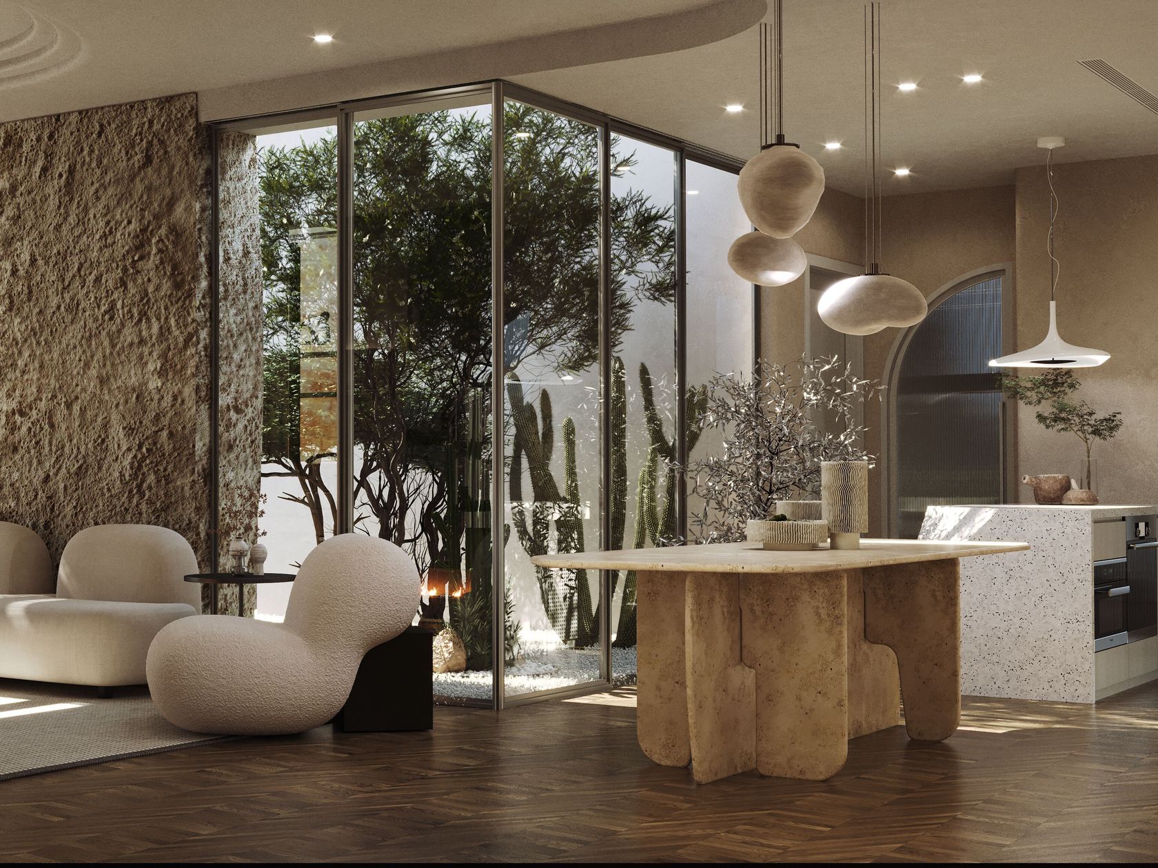 LAMÉ Rectangular natural stone table By Davani | design INC ...