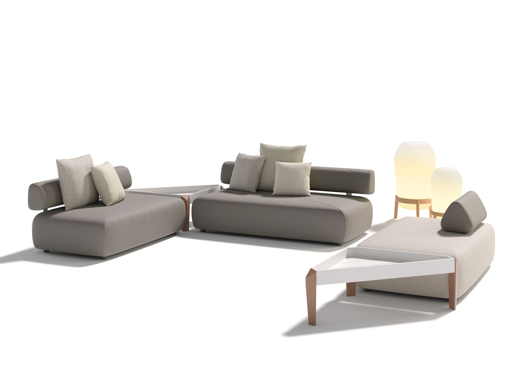 BRIXX Modular fabric garden sofa By Dedon | design Lorenza Bozzoli