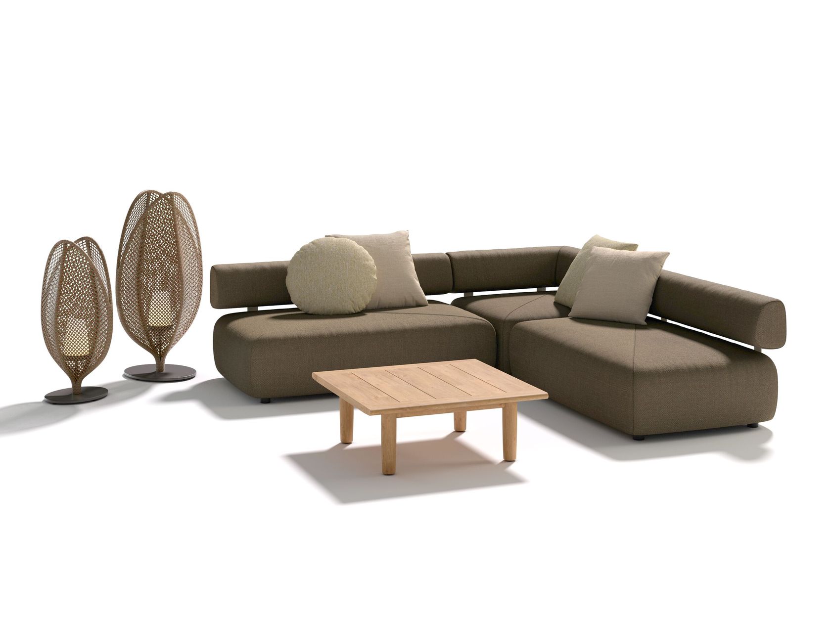 BRIXX Modular fabric garden sofa By Dedon | design Lorenza Bozzoli