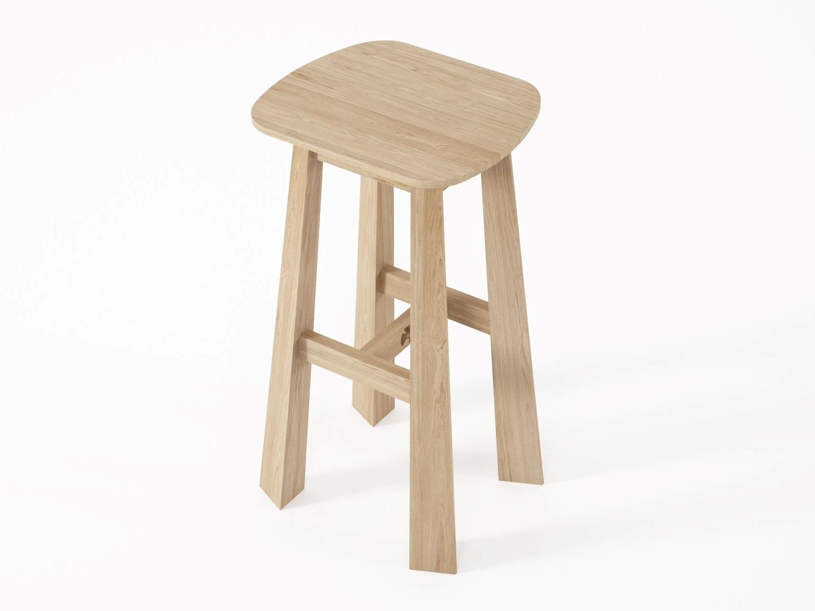 EAST Rectangular solid wood counter stool with footrest By KARPENTER ...
