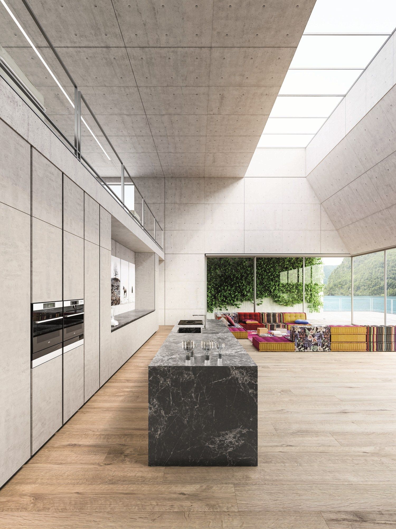 EASY THE DOUBLE HEIGHT Modular kitchen in aluminum and marble with ...