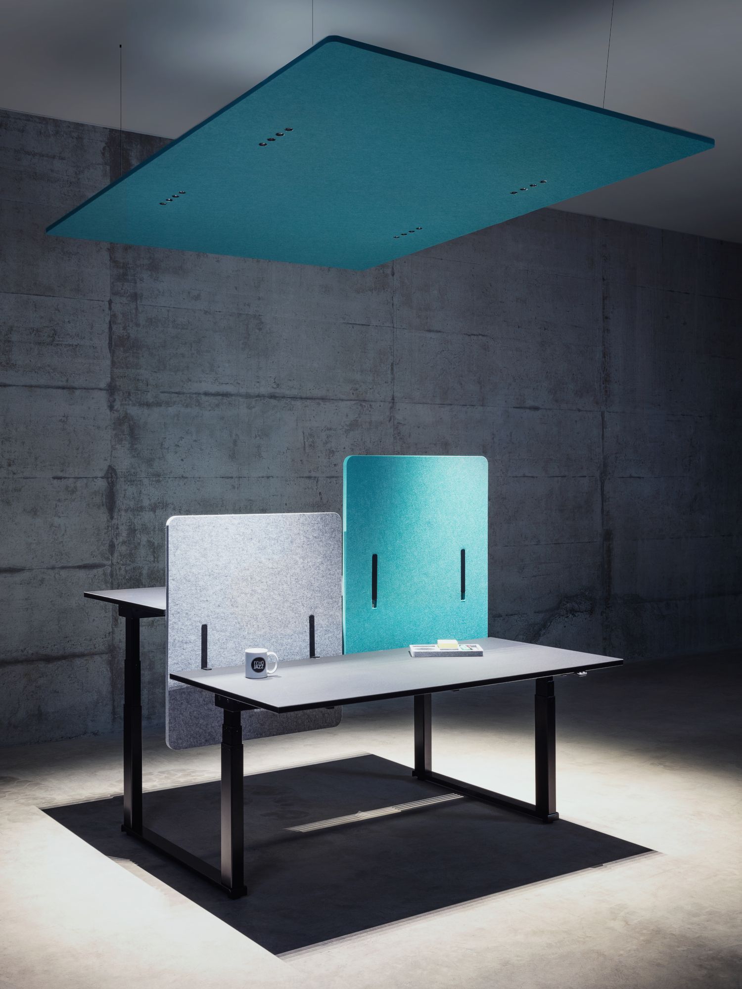 ECHOLED® EQ4 Hanging acoustic panel with Integrated Lighting By ECHOJAZZ