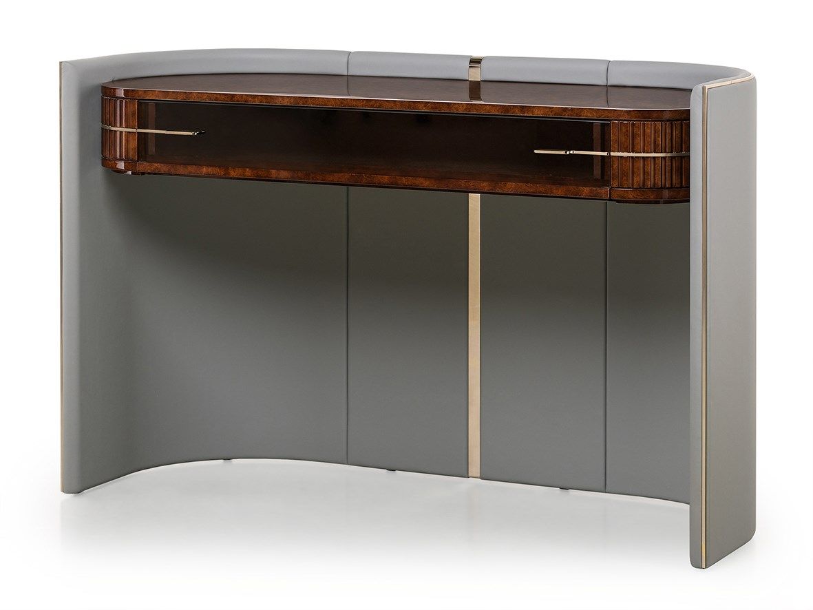 ECLIPSE Rectangular leather console table By Turri | design Andrea Bonini