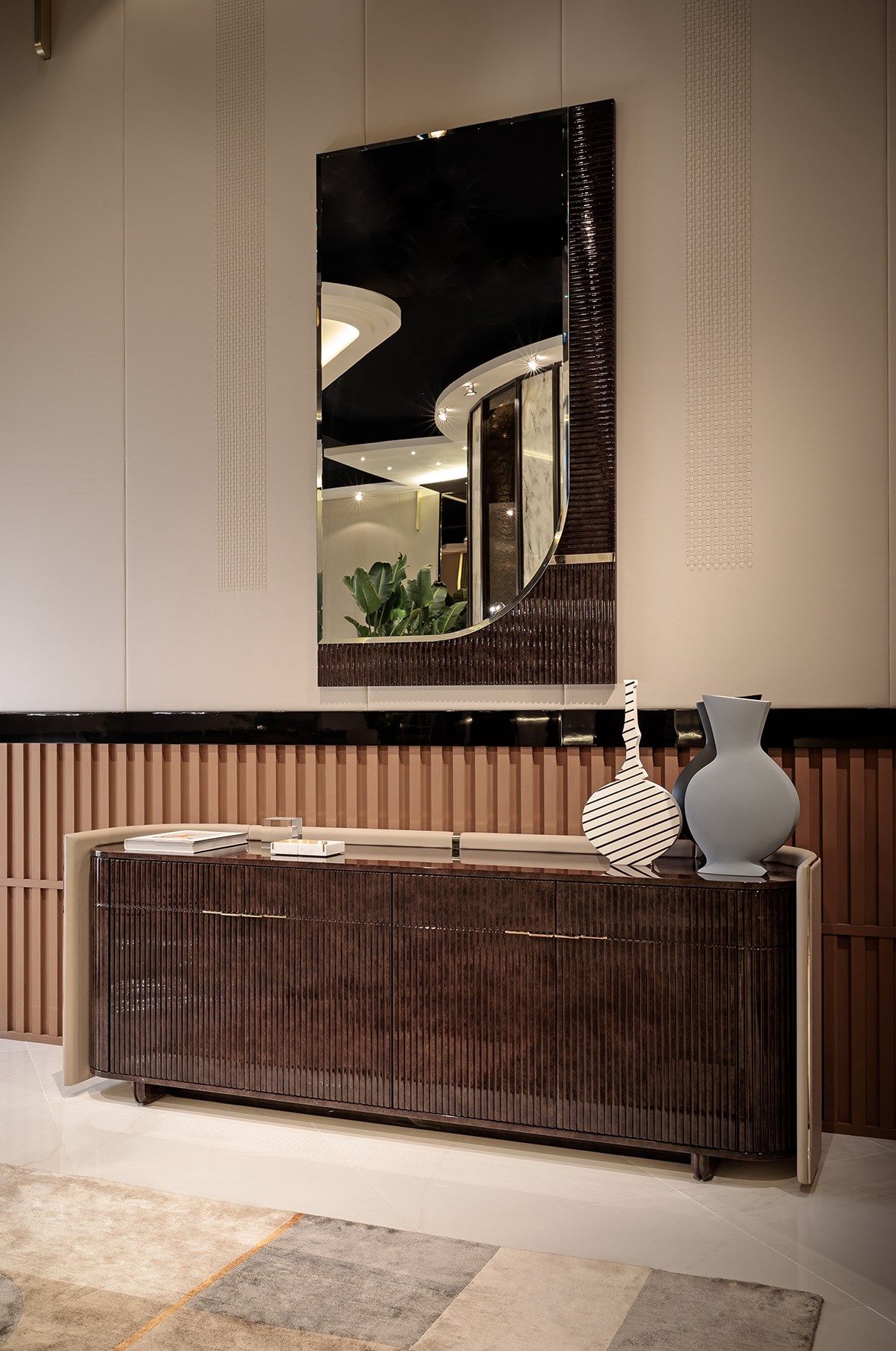 ECLIPSE Wooden sideboard with doors By Turri | design Andrea Bonini