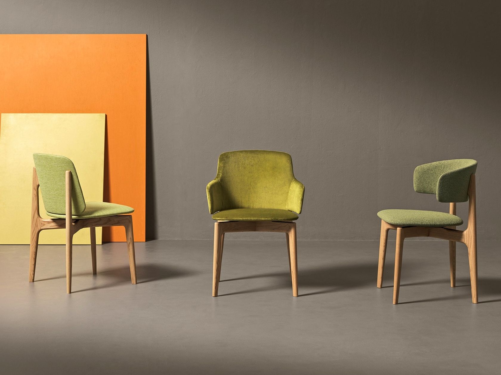 EGADI 21 Upholstered open back fabric chair By Very Wood | design ...