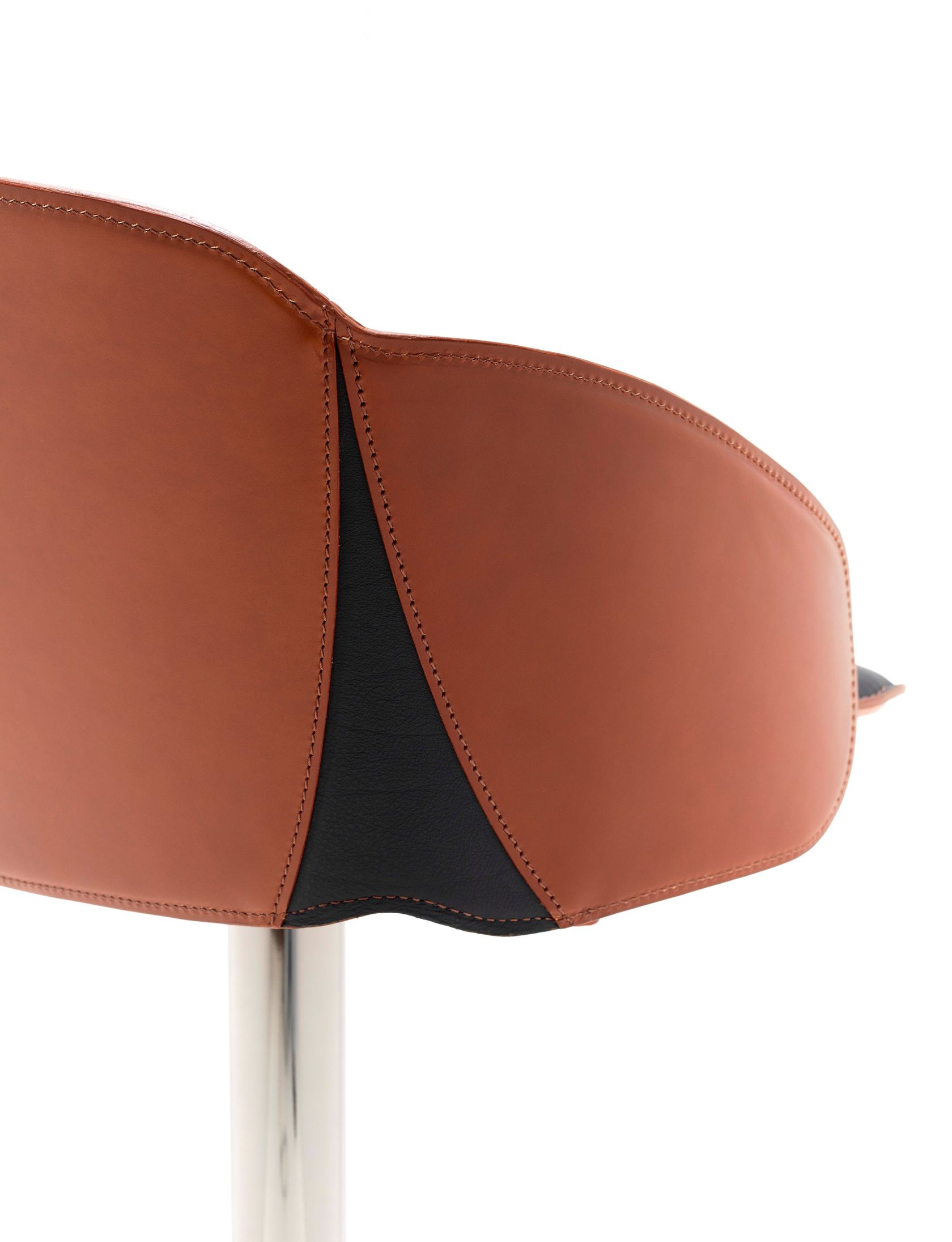 ELECTA Leather stool with footrest By Fasem | design Archirivolto ...