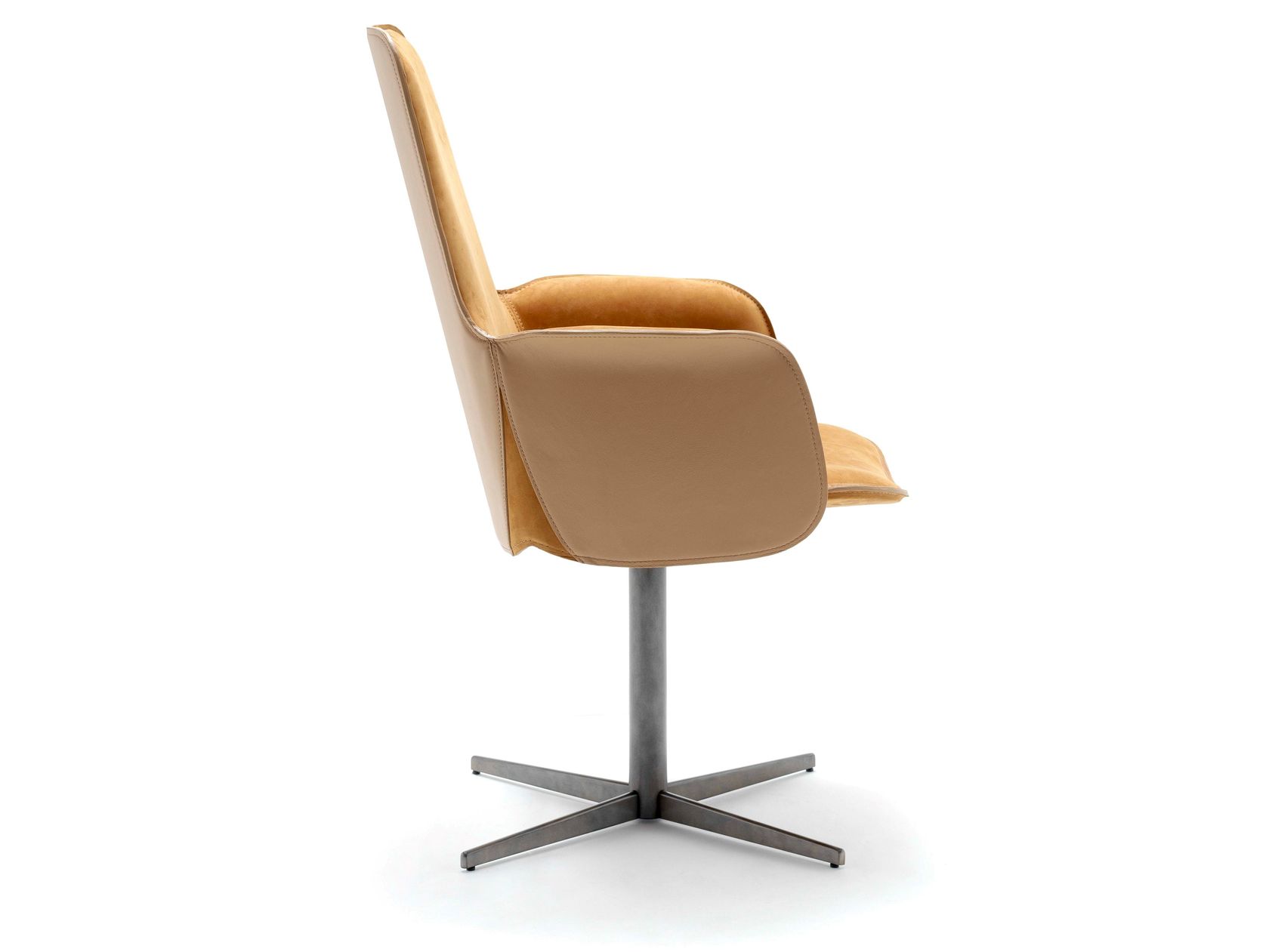 ELECTA TALL | Chair with 4-spoke base Leather chair with 4-spoke base ...