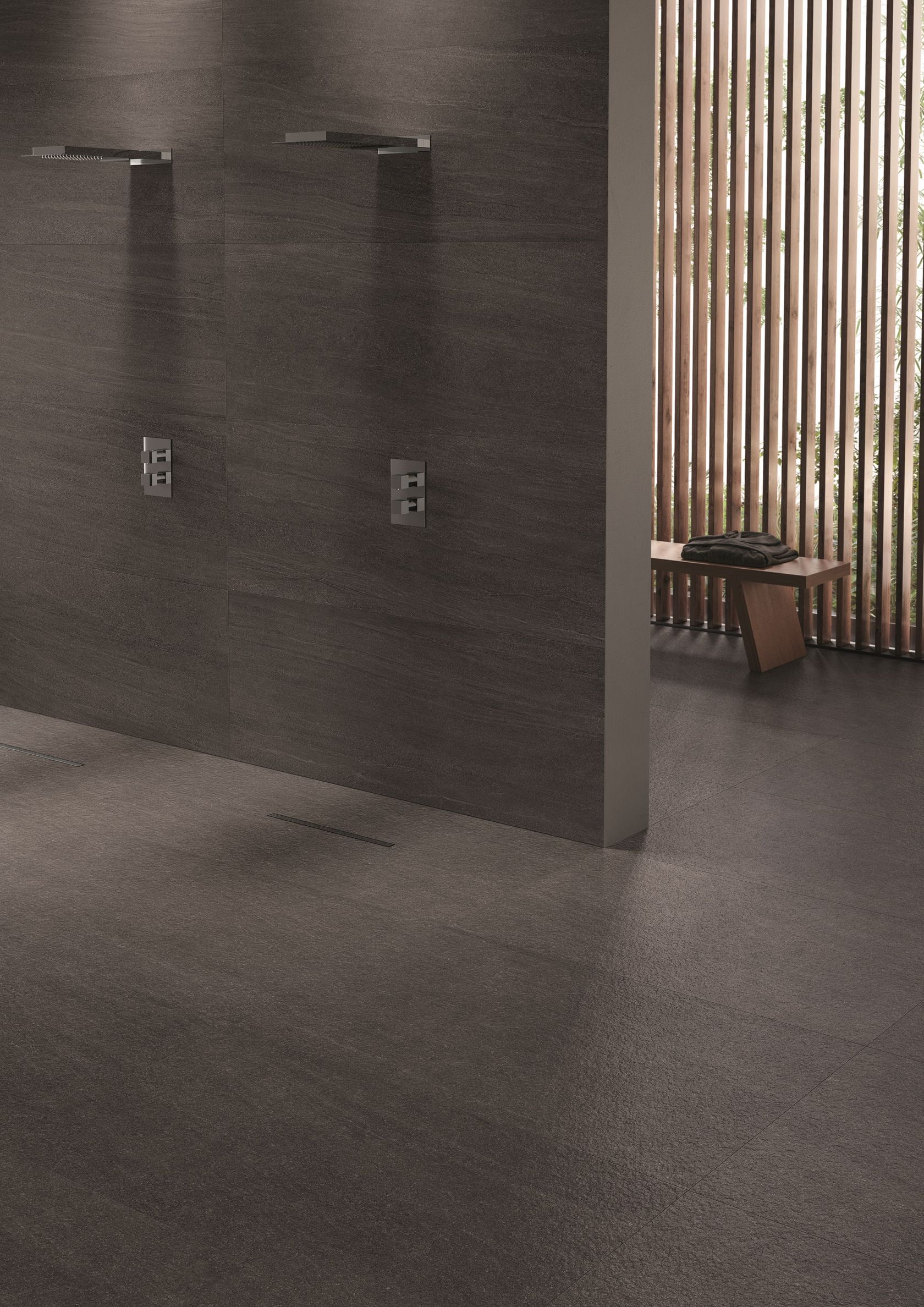 ELEGANCE PRO ANTHRACITE Porcelain stoneware wall/floor tiles with stone ...