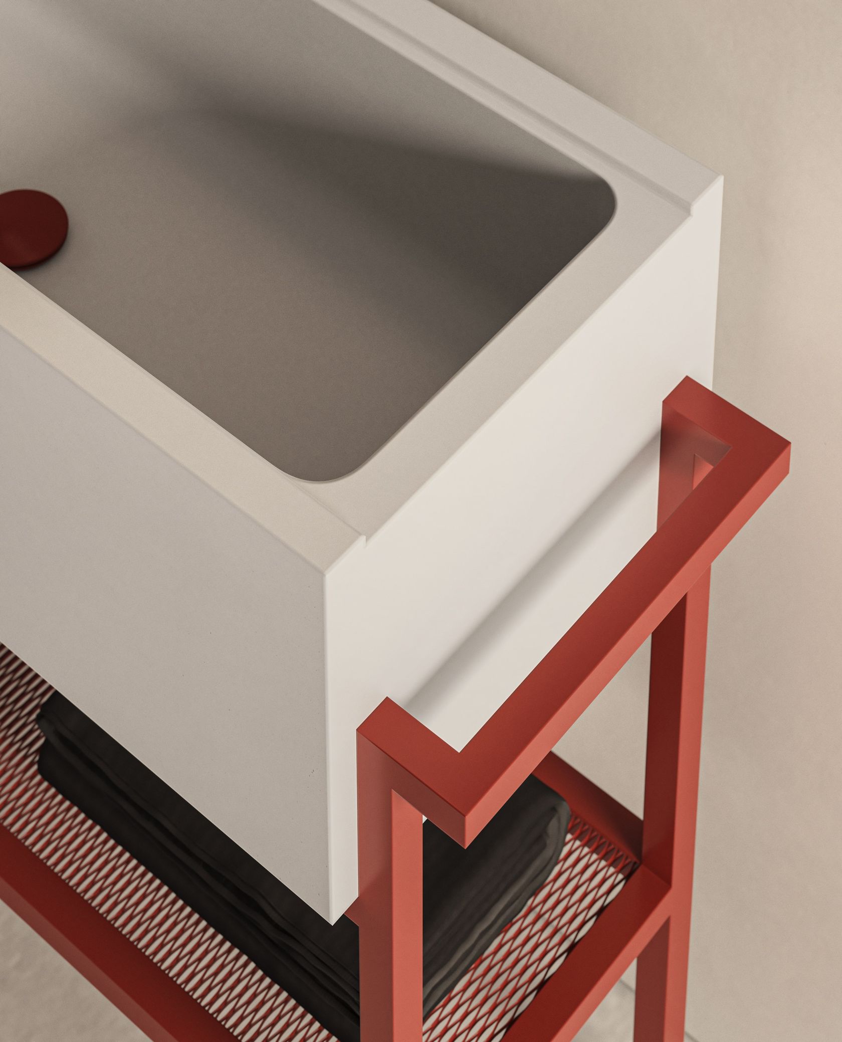 ELLEDUE Rectangular single concrete washbasin By Moab | design ...