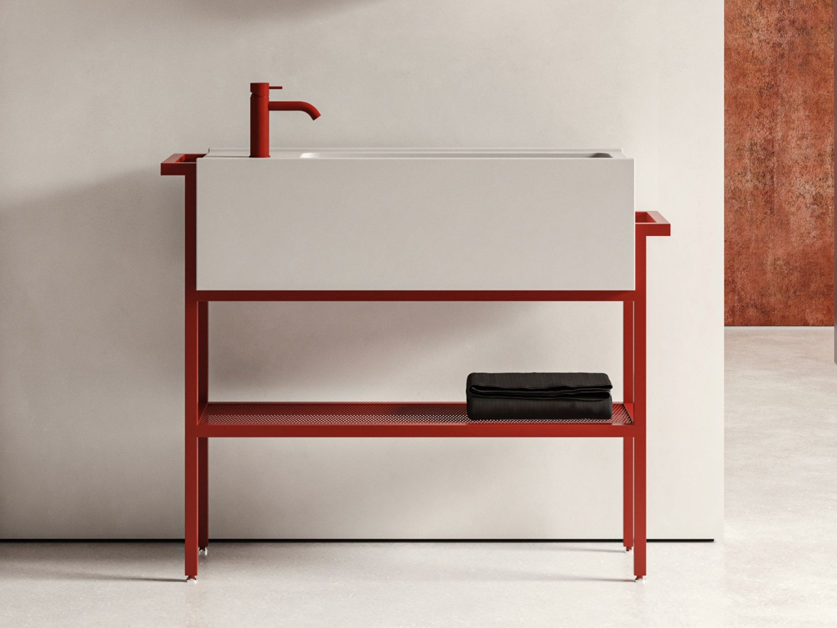 ELLEDUE Rectangular single concrete washbasin By Moab | design ...