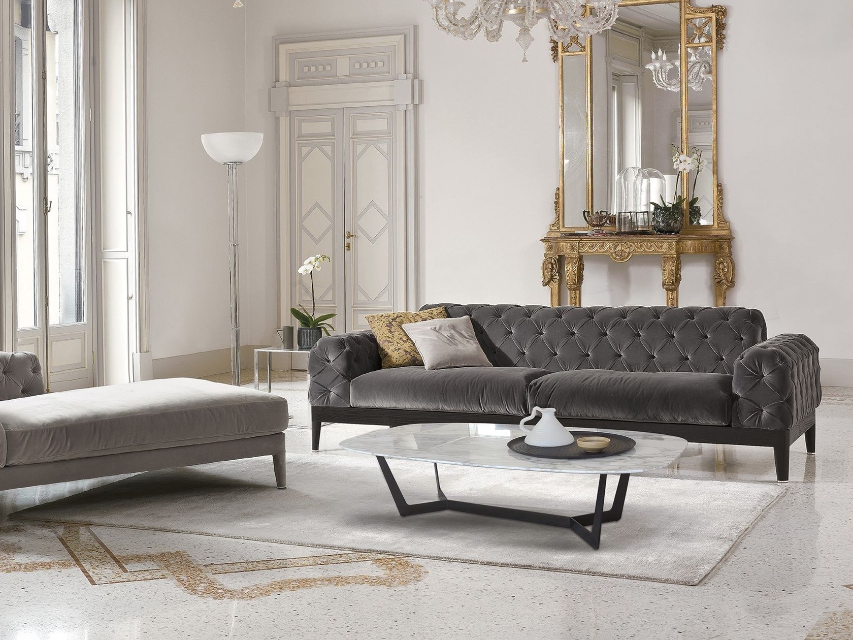 ELLIOT Tufted fabric sofa By CTS SALOTTI | design Marconato & Zappa