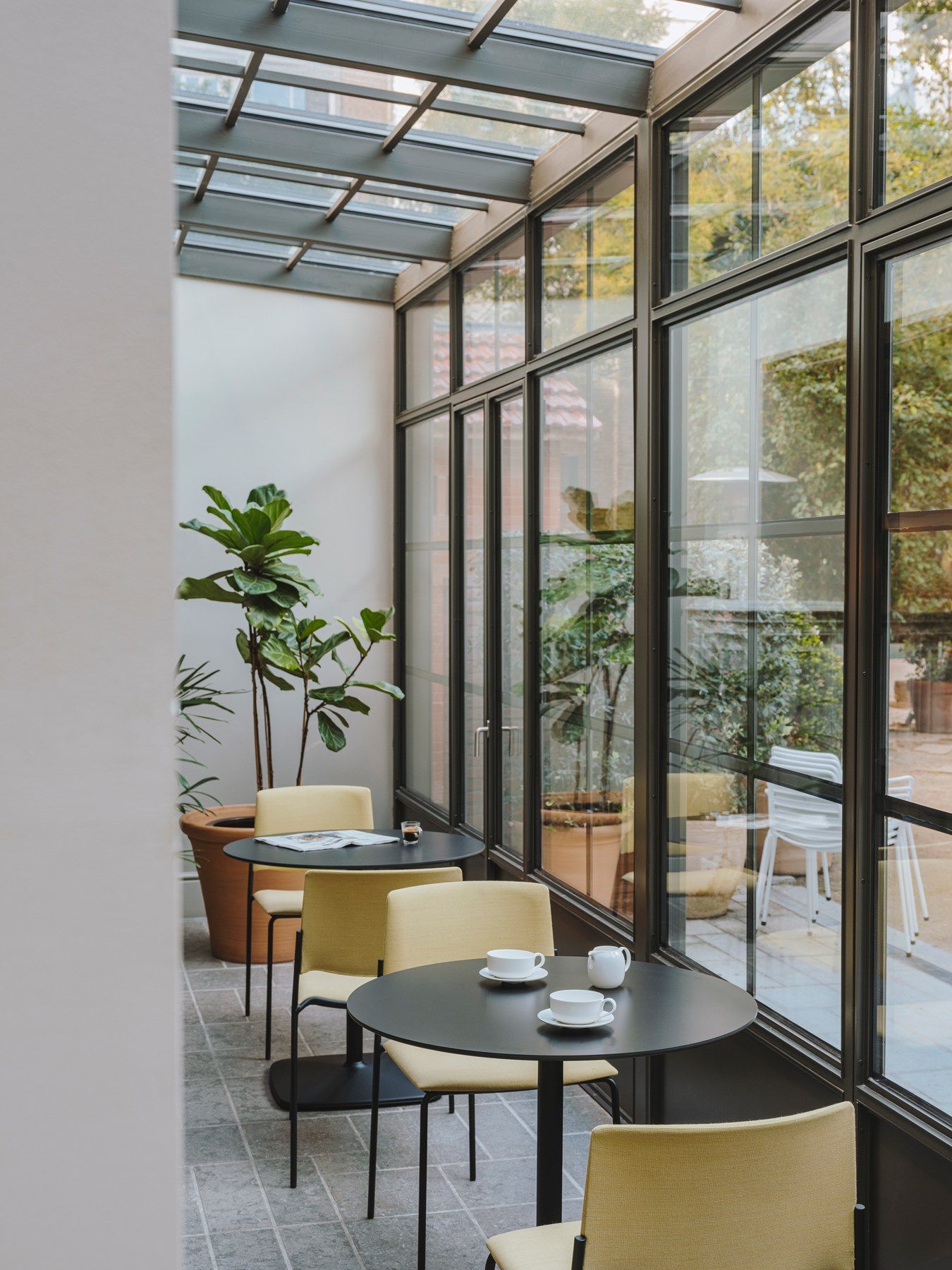 EMA 4L Upholstered stackable chair By ENEA | design Lievore Altherr Molina