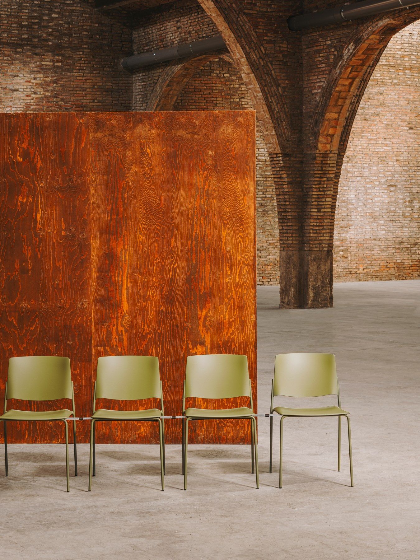 EMA 4L Upholstered stackable chair By ENEA | design Lievore Altherr Molina