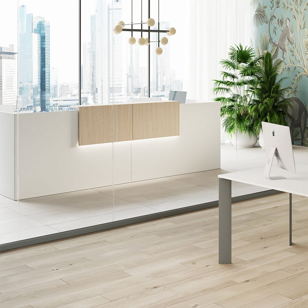 ENNEPI Engineered wood reception desk By CUF Milano