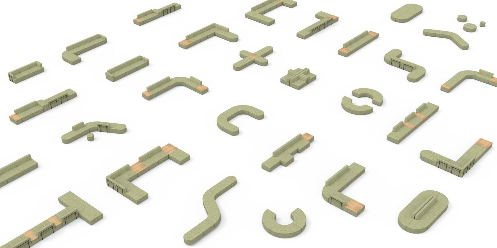 ENTROPY | Modular bench seating By INCLASS design Christophe Pillet