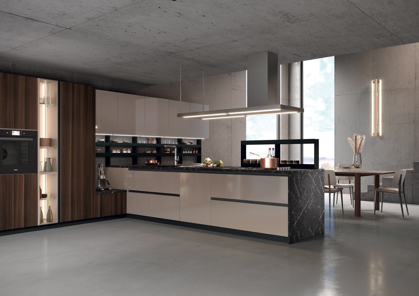 Kitchen with peninsula ERA 03 By Febal Casa design Paolo Colombo
