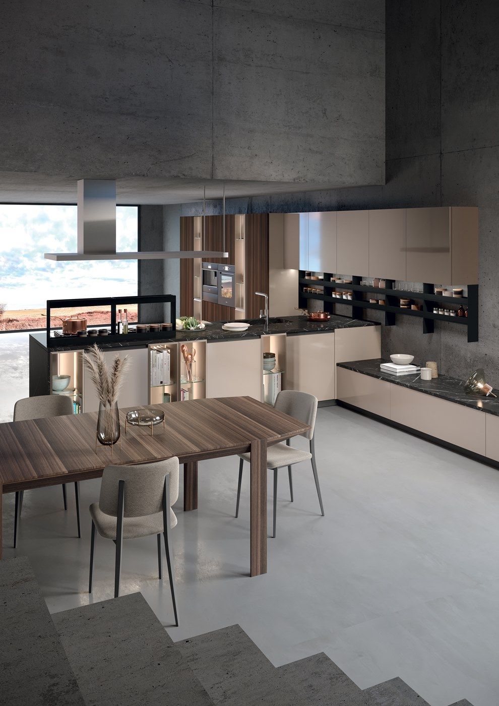 Kitchen with peninsula ERA 03 By Febal Casa design Paolo Colombo