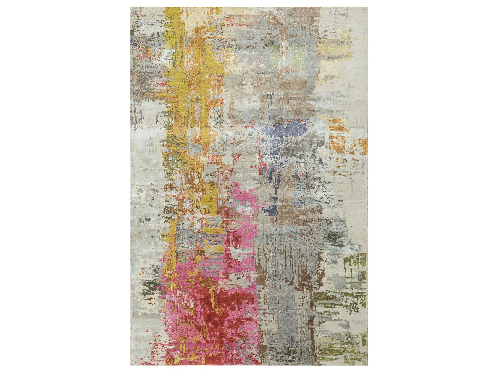 Handmade rectangular rug NEEV ESK-439 Ashwood/Chartreuse By Jaipur Rugs ...