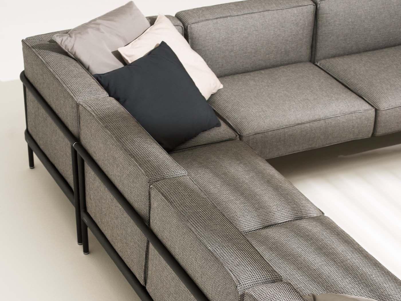 ESTENDO Modular corner fabric garden sofa with chaise longue By RODA | design Luca Pevere