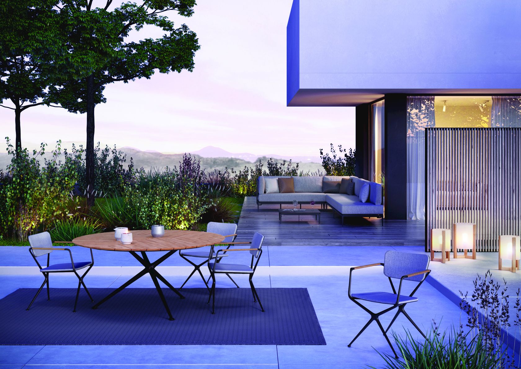 EXES Garden chair with armrests By Royal Botania | design Kris Van Puyvelde