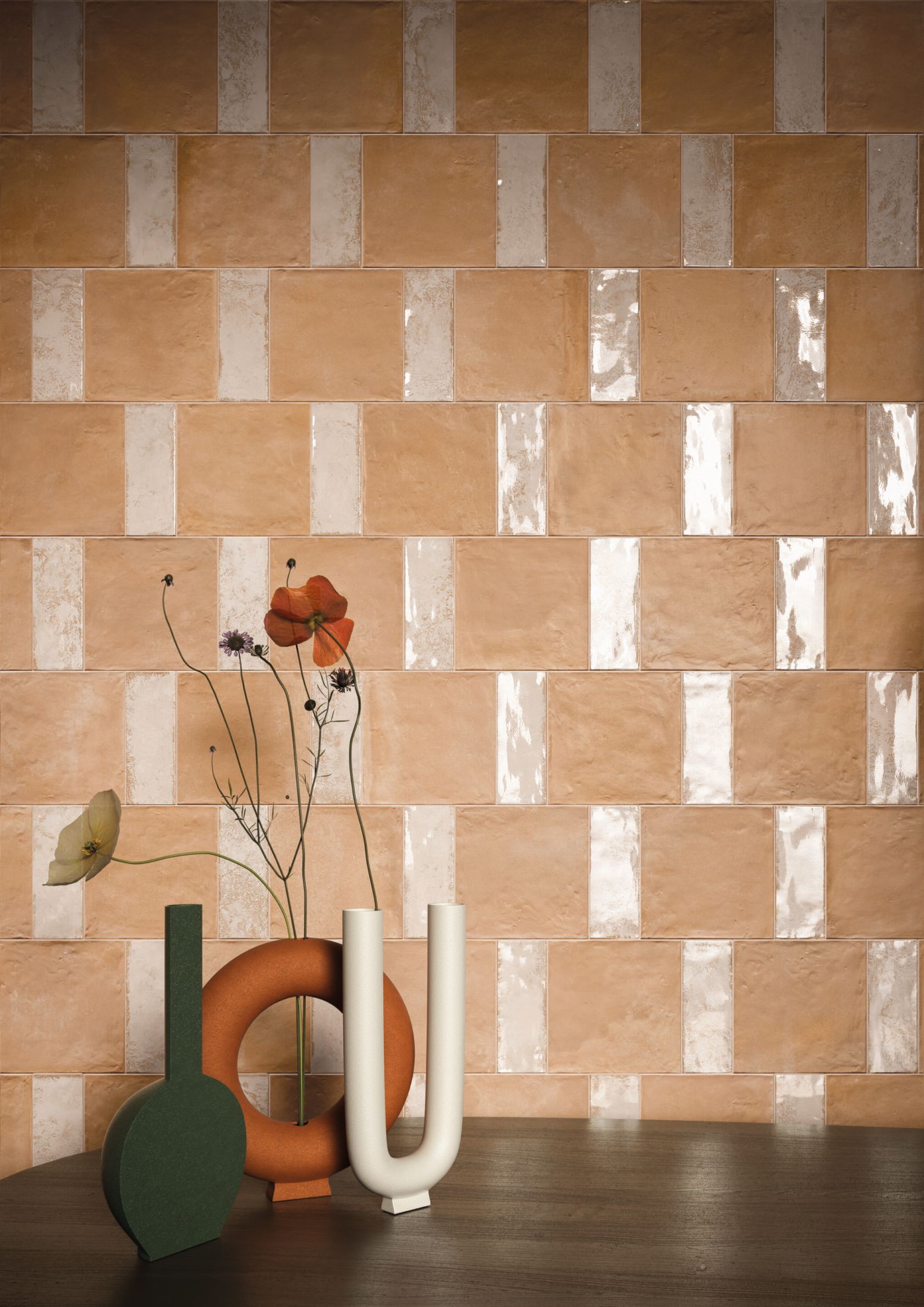 FORME BIANCO ASSOLUTO Porcelain stoneware wall tiles with terracotta ...