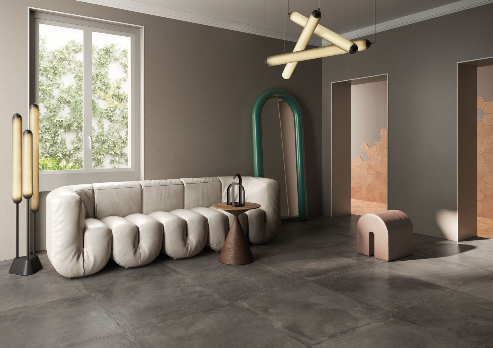 FORME ANTRACITE Porcelain stoneware wall tiles with terracotta effect ...