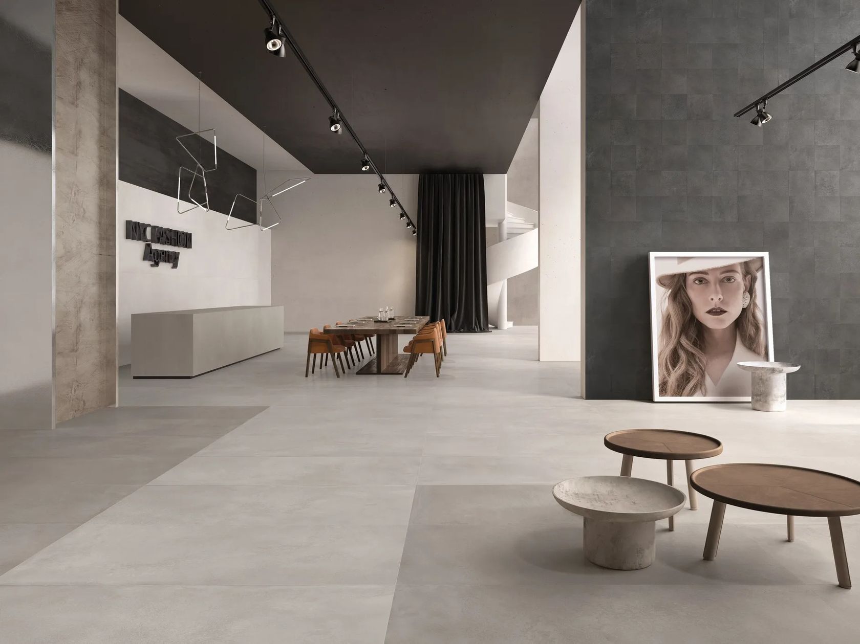 TR3ND IVORY CONCRETE Porcelain stoneware wall tiles with concrete ...