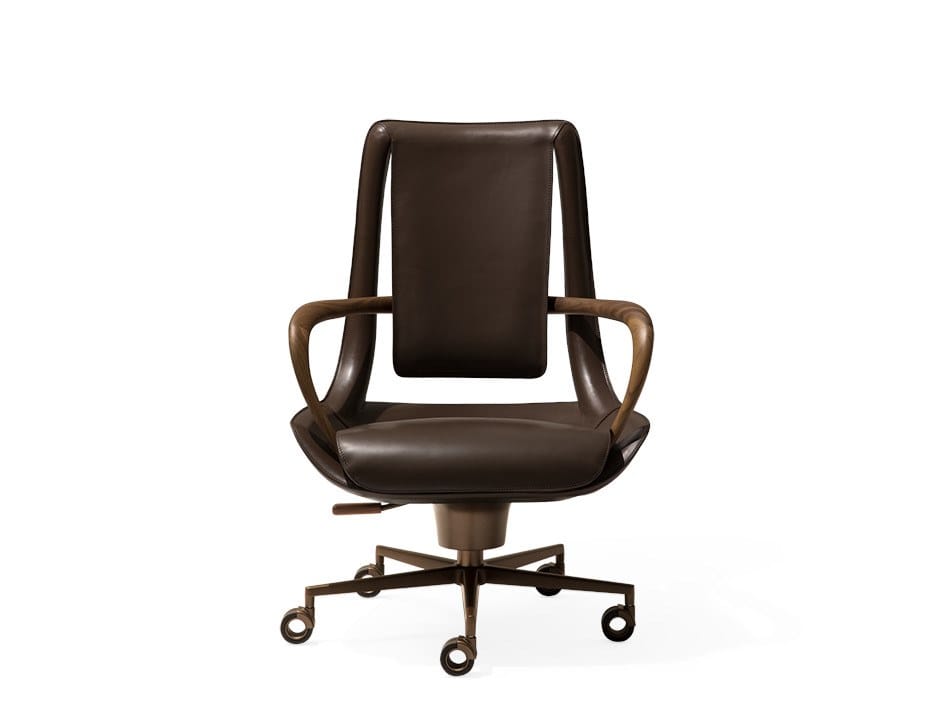 CLIP | Executive chair Swivel leather executive chair with 5-spoke base ...