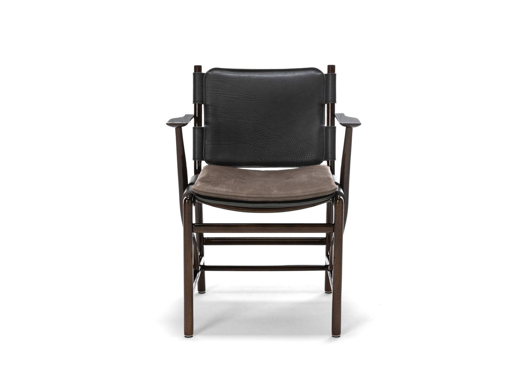 LEVANTE Mahogany and leather garden chair with armrests By Exteta