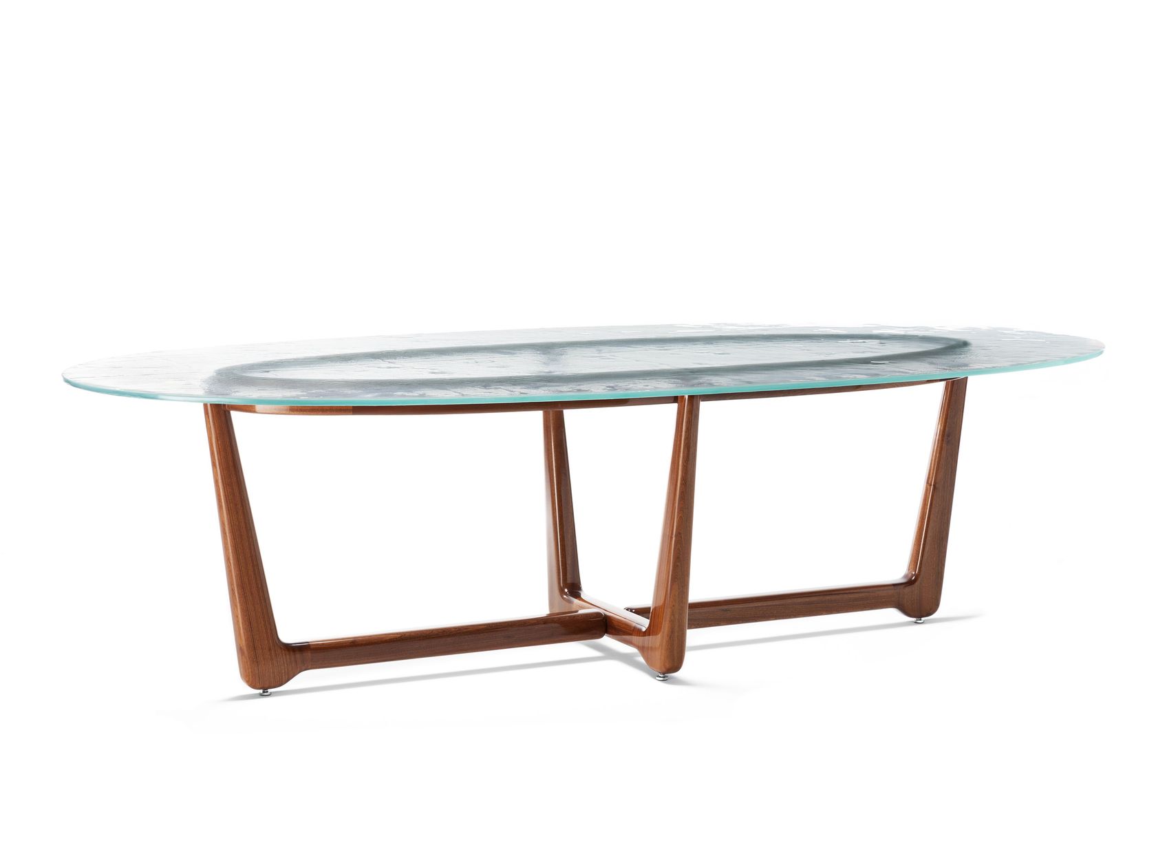 SUNSET Round marble and mahogany garden table By Exteta