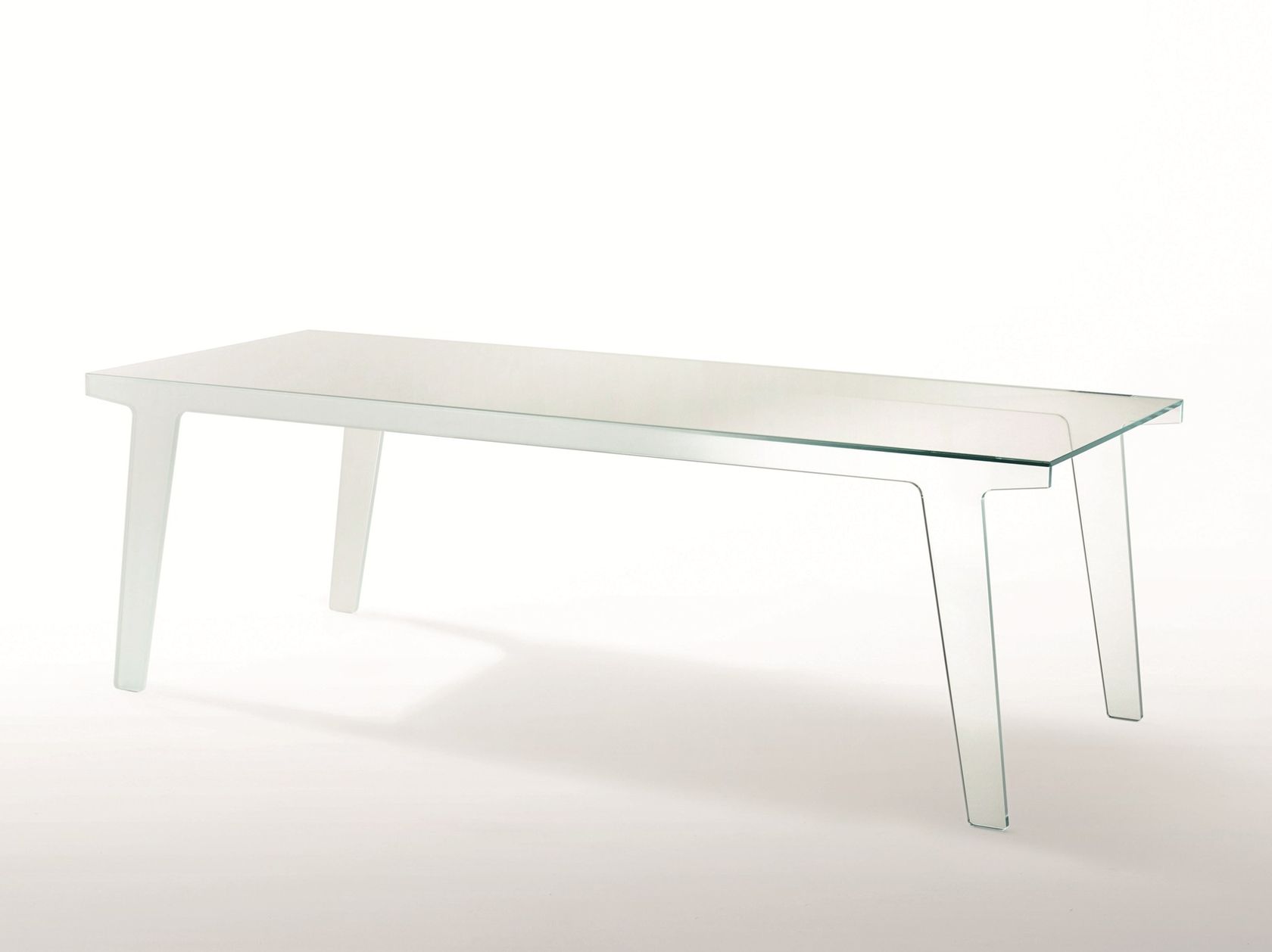 Rectangular crystal table FAINT By Glas Italia