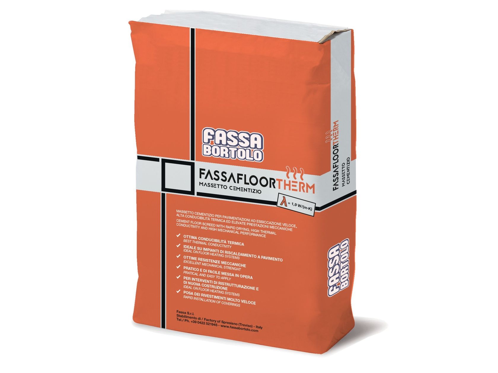 Screed and base layer for flooring FASSAFLOOR THERM Screeds Line By FASSA
