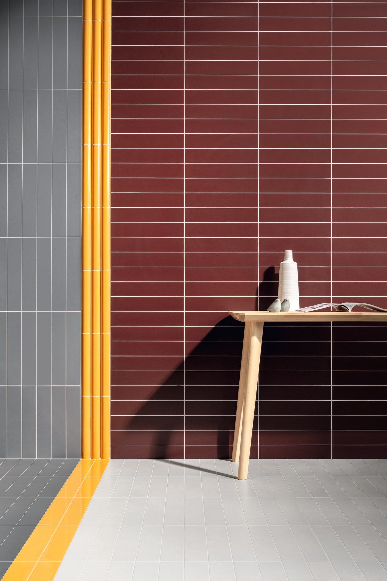 Handmade porcelain stoneware wall/floor tiles FATTAMANO By Sartoria