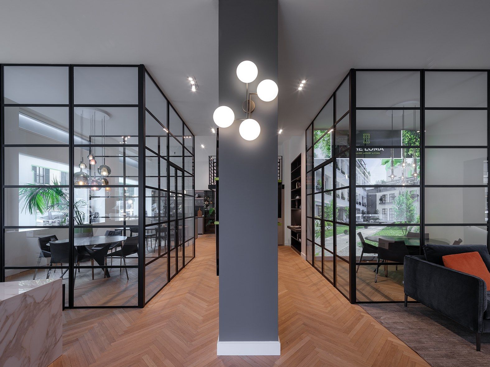 Glass and steel movable wall FERROFINESTRA INTERNAL PARTITION By OTTOSTUMM