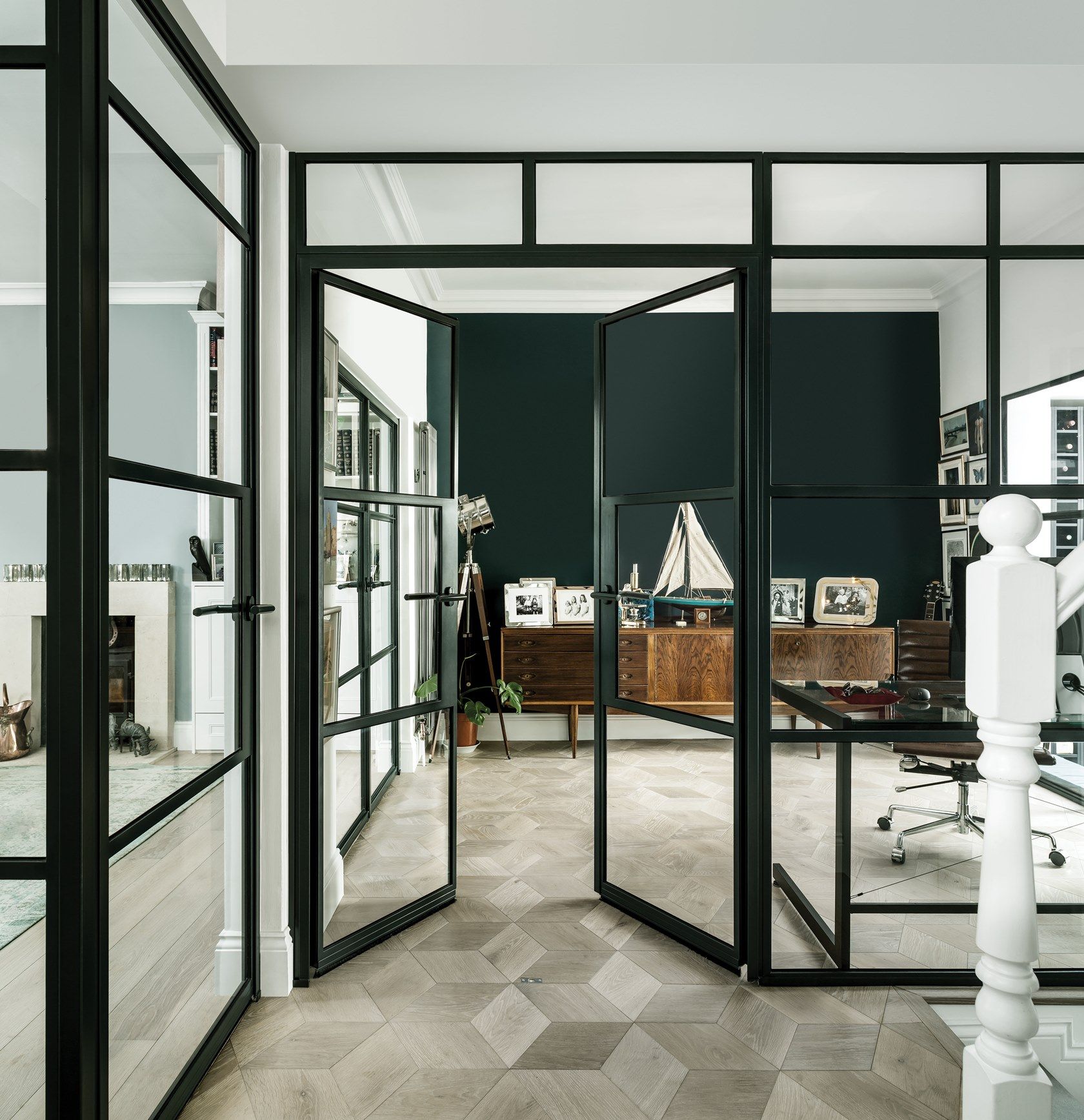 Glass and steel movable wall FERROFINESTRA INTERNAL PARTITION By OTTOSTUMM