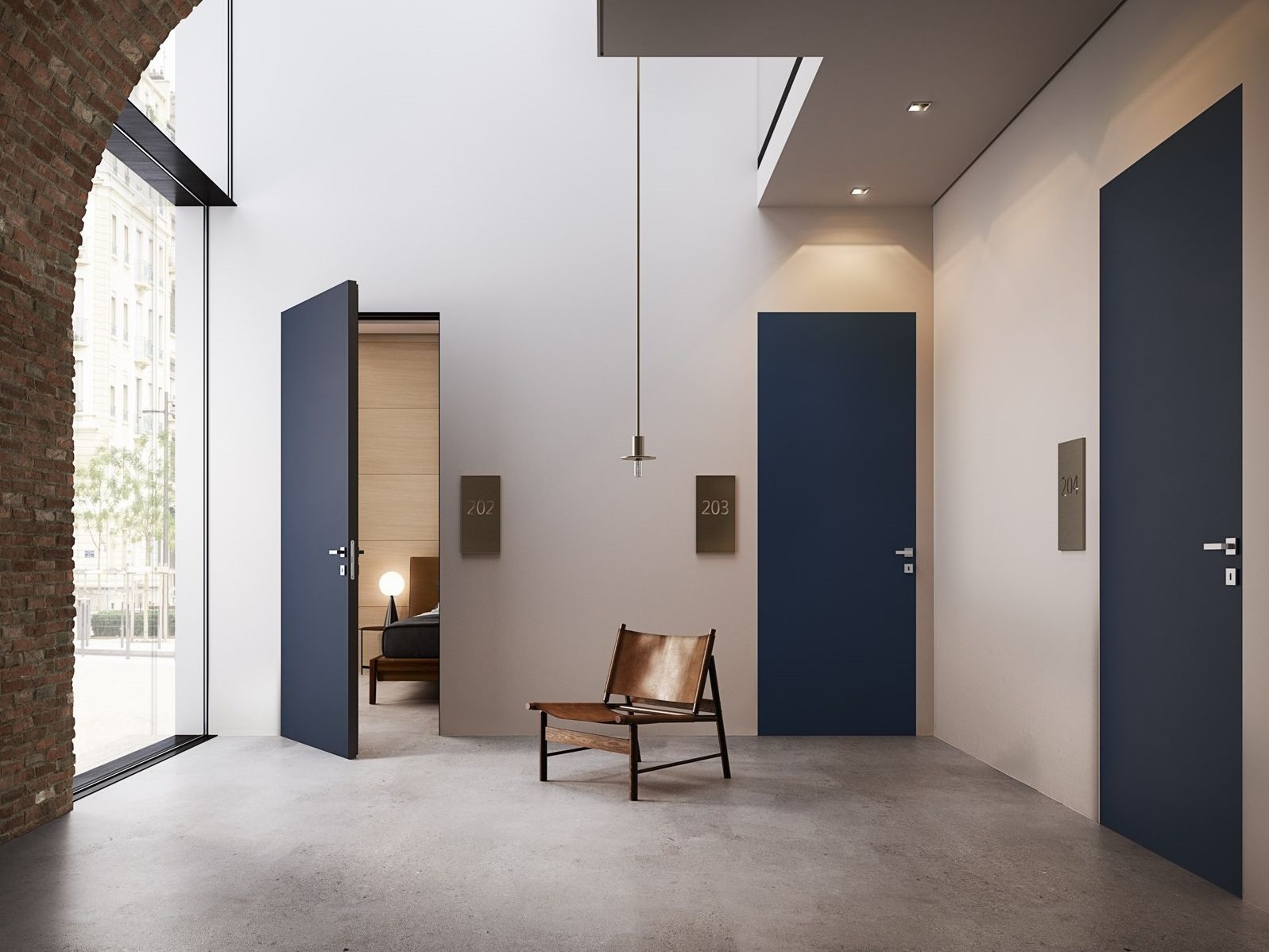 FILOMURO REI 30 / 60 / 120 Flush-fitting fire-rated hinged door By GAROFOLI