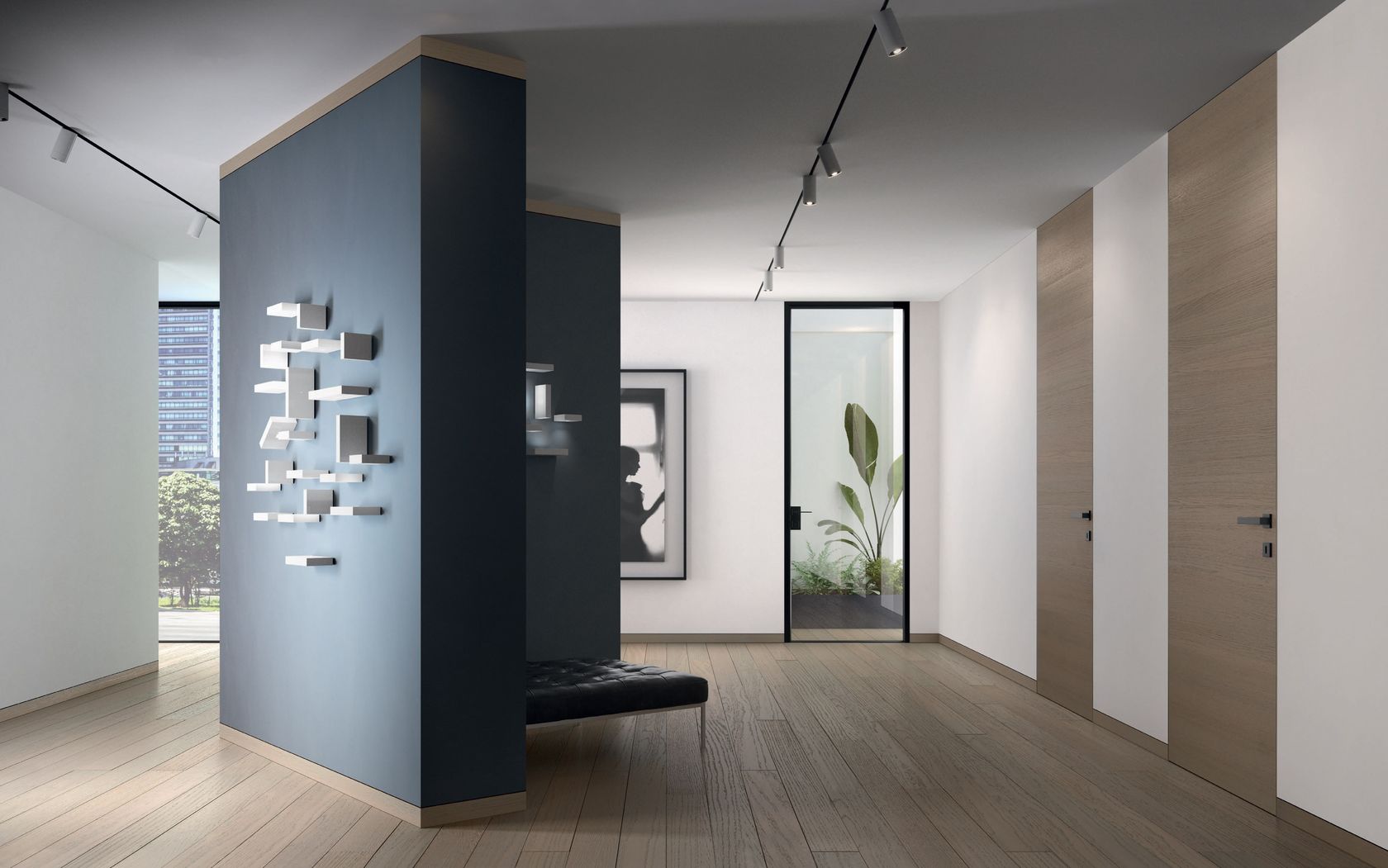 FILOMURO Flush with wall wooden skirting board By GAROFOLI