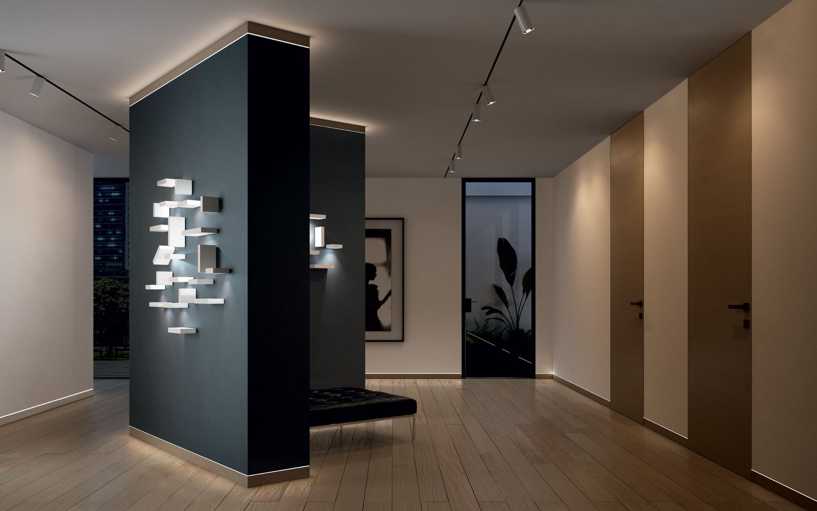 FILOMURO Flush with wall wooden skirting board By GAROFOLI