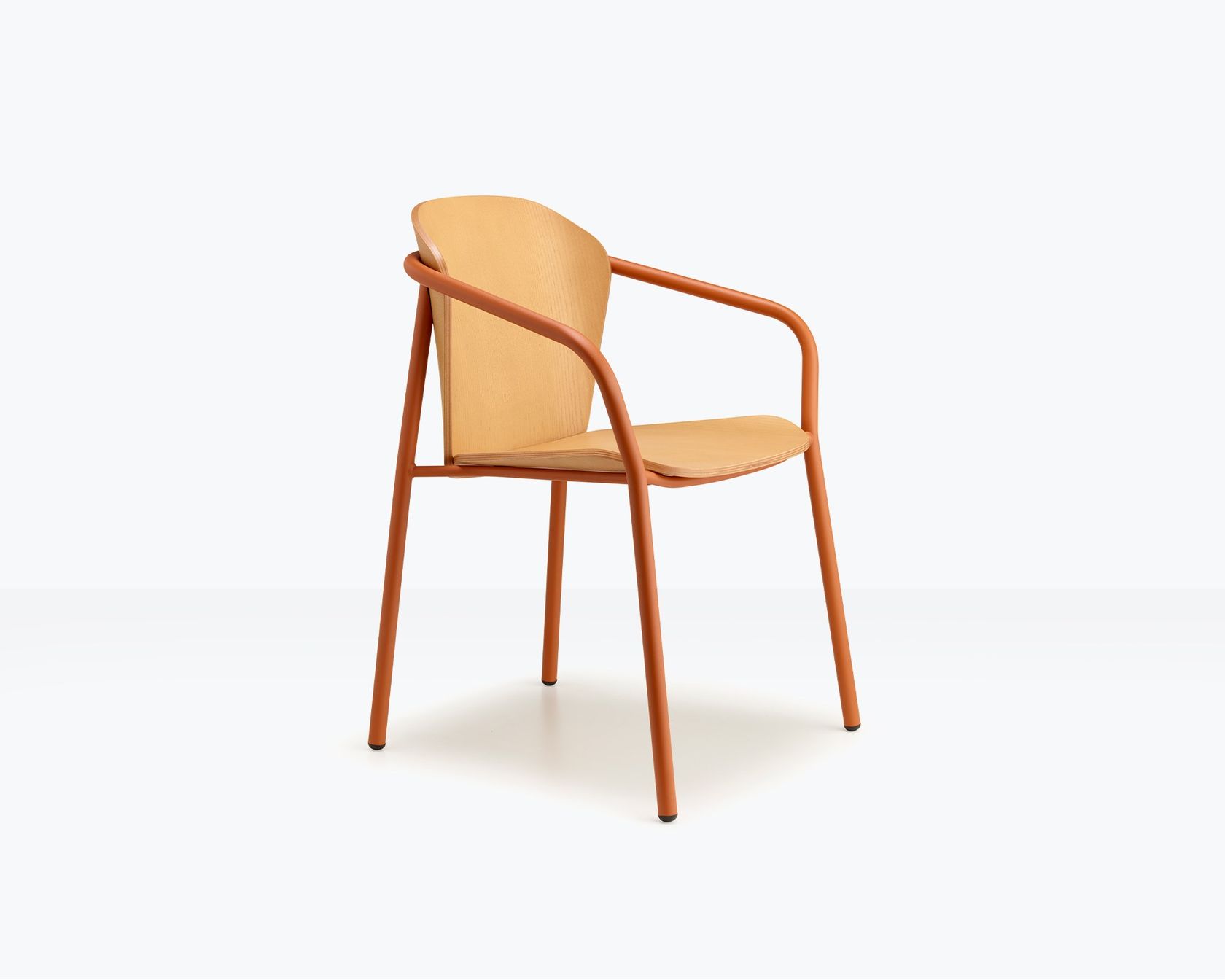 FINN METAL WOOD Steel and wood chair with armrests By SCAB DESIGN ...