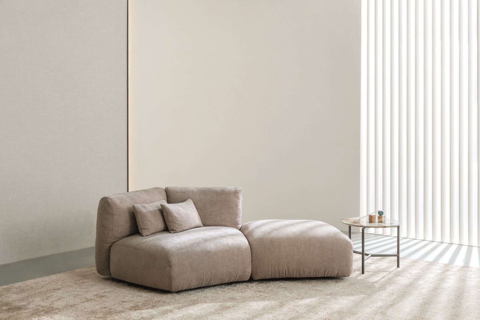 FIOCCO Sectional fabric sofa with removable cover By Flou