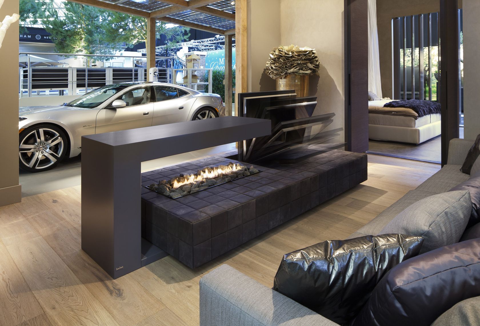 Built-in fireplace controlled by Wi-Fi and remote control FIRE LINE ...