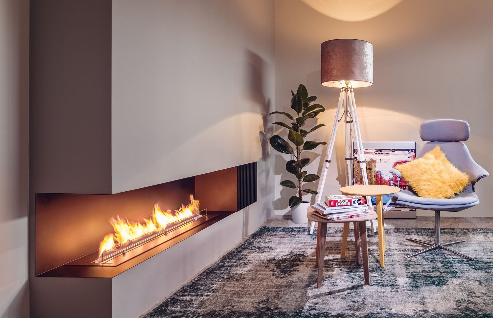 Smart fireplace insert with external fuel tank FIRE LINE AUTOMATIC XT ...