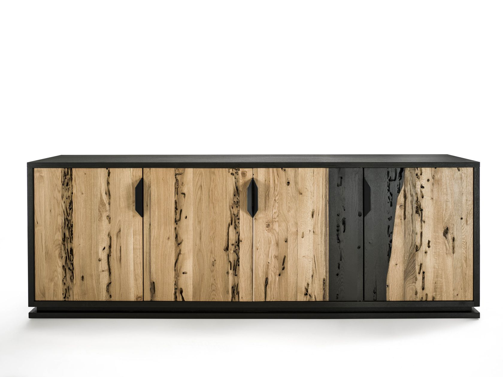 Briccola wood sideboard with doors FIRE LOW By Riva 1920 design Marco Piva