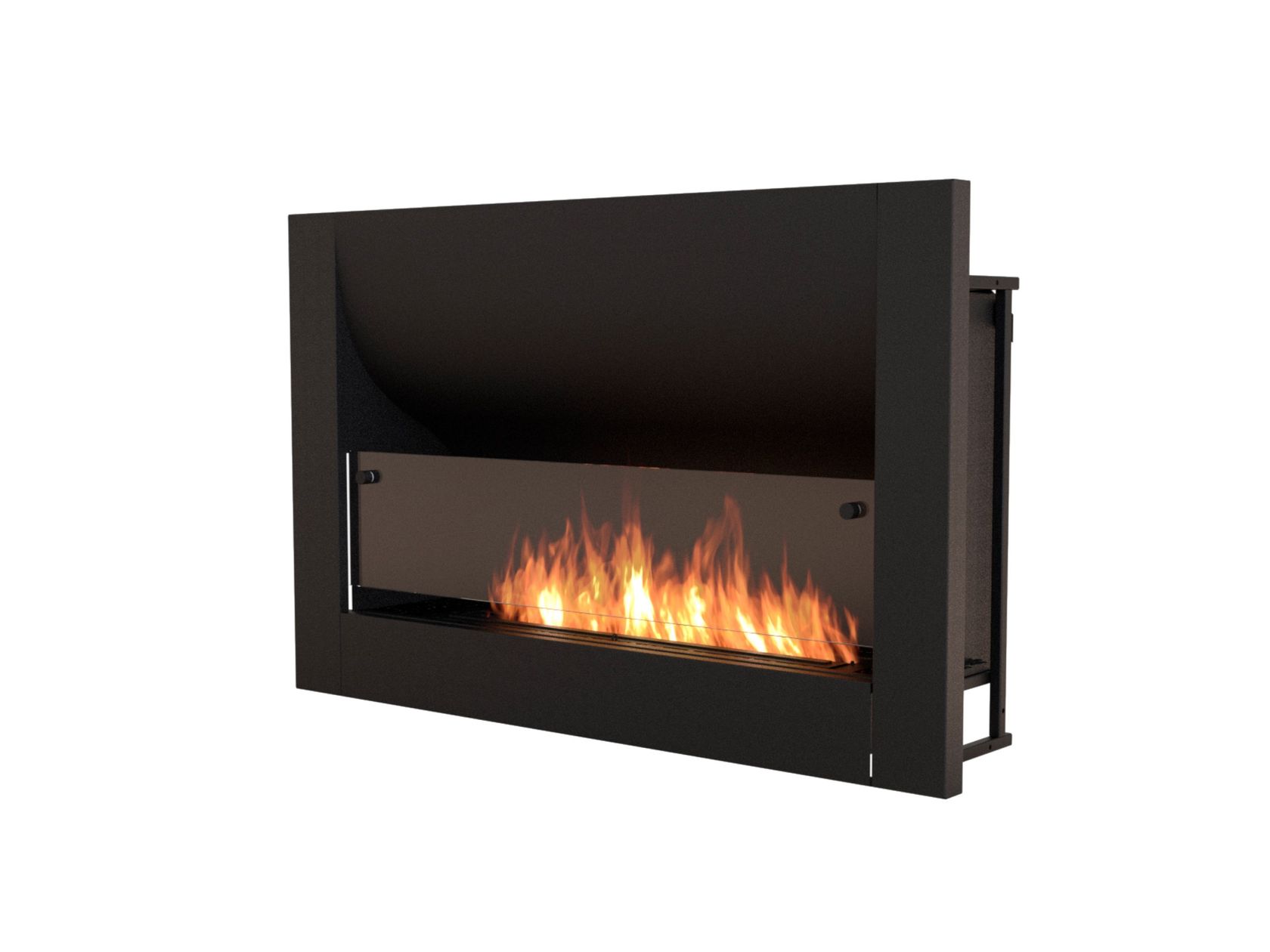 Chimenea empotrada en acero de bioetanol con ventana panorámica FIREBOX ...