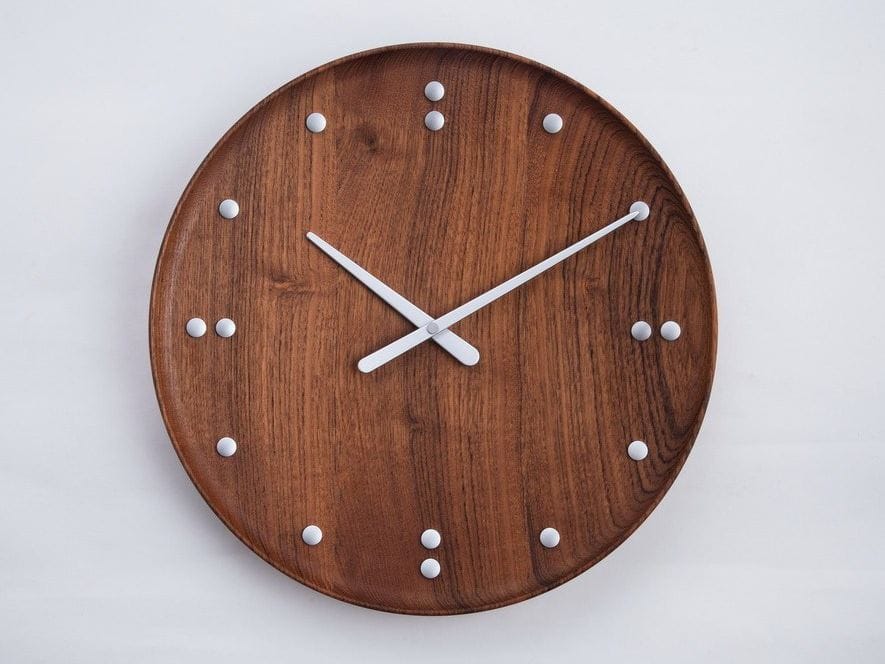 Wall-mounted teak clock FJ CLOCK By Architectmade design Finn Juhl