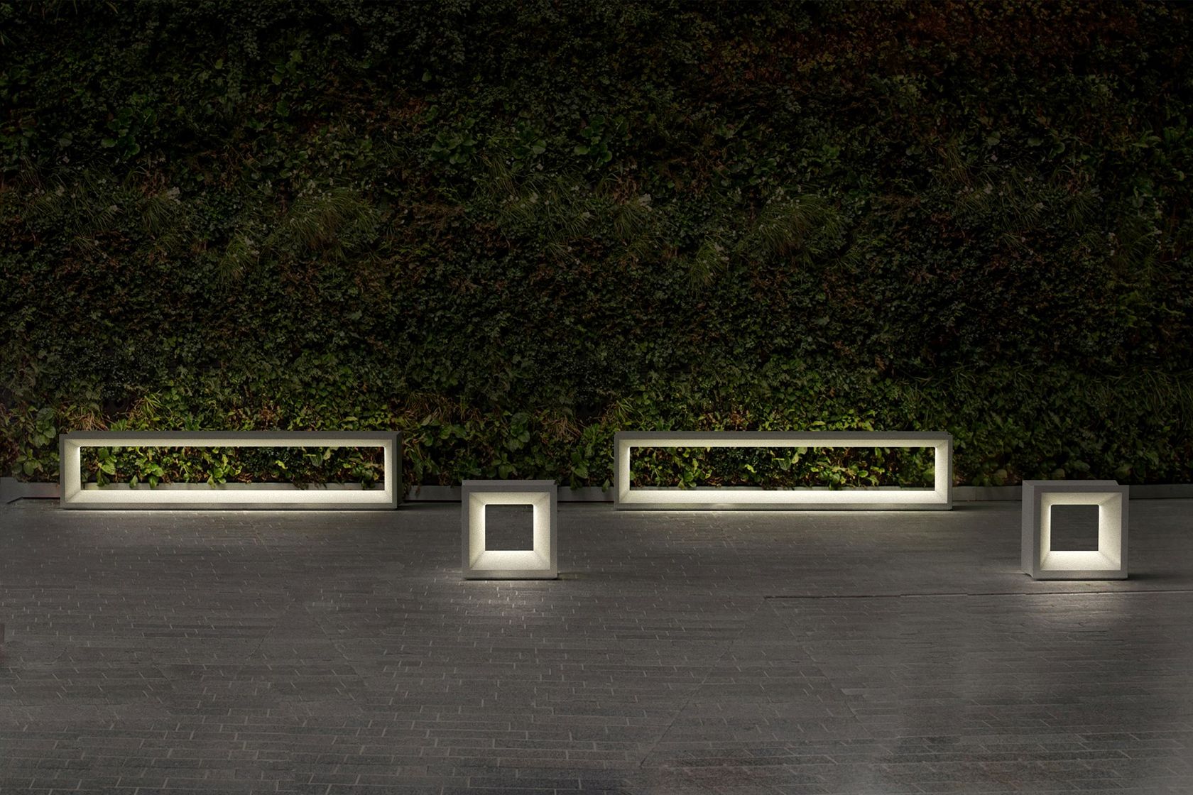 FLAT Concrete bench with Integrated Lighting By SIT | design João Carvalho