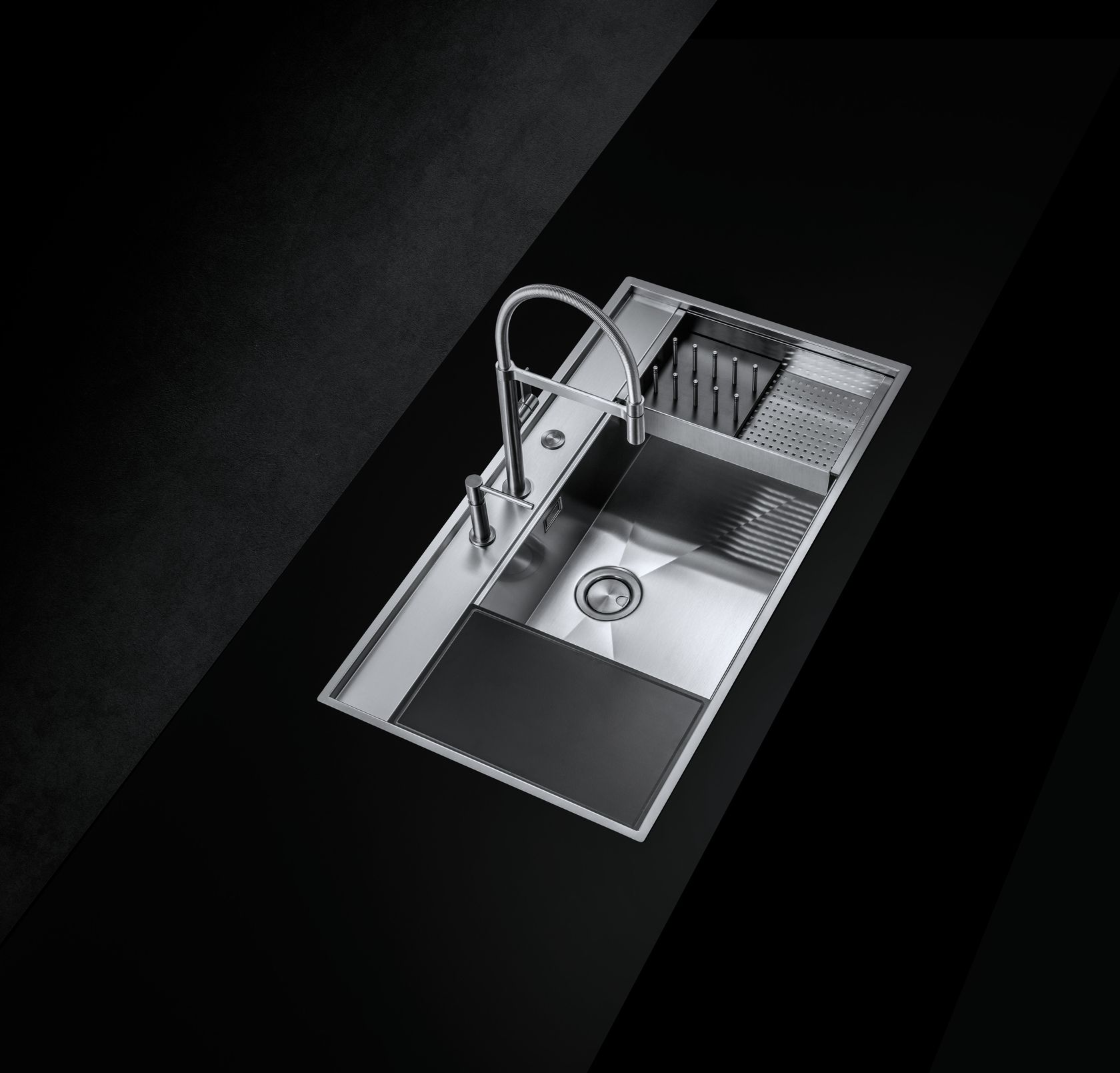 Stainless steel sink with tap and accessories kit FLEXI KIT 1LFX101NK ...