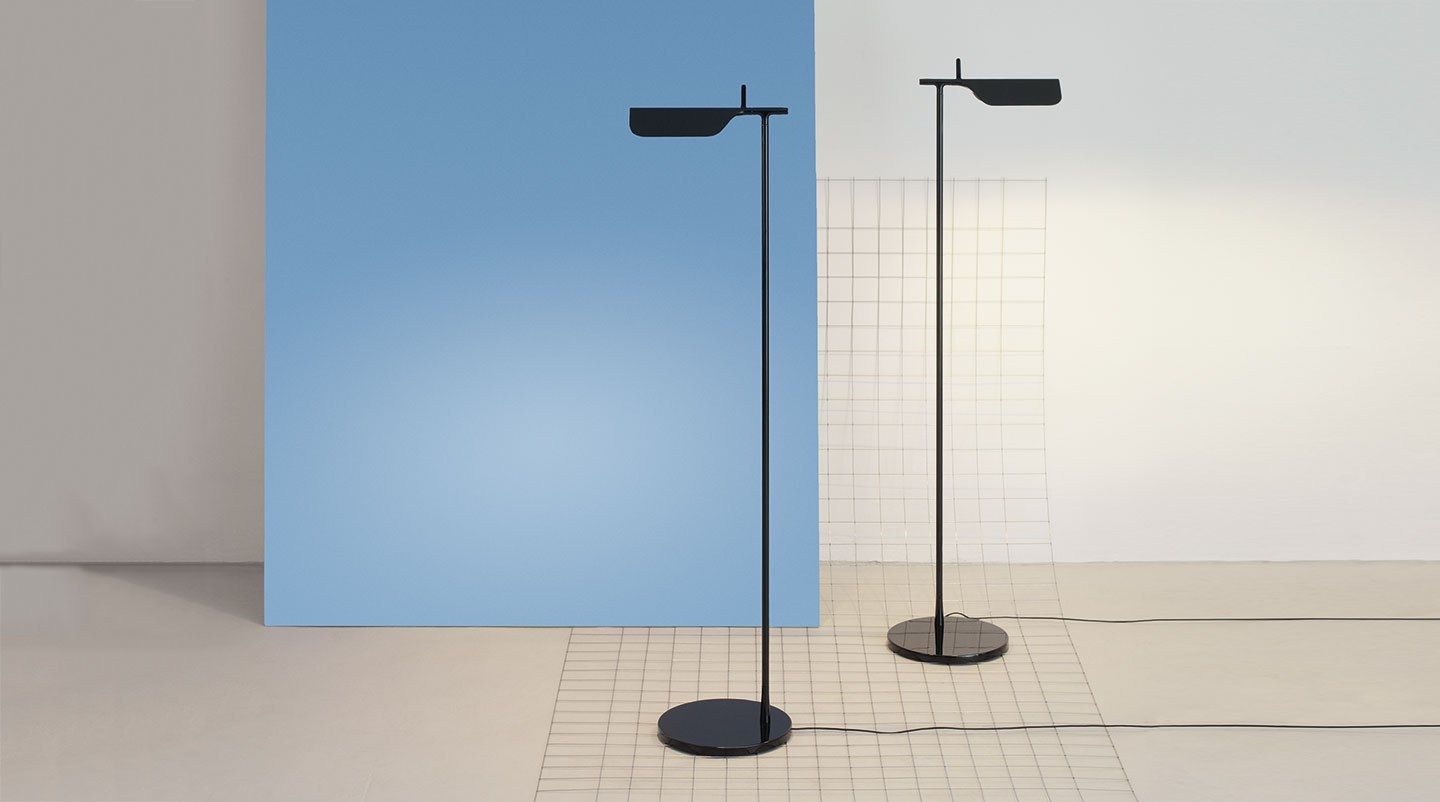 LED aluminium floor lamp FLOS - TAB F BLACK By In Stock design Barber ...