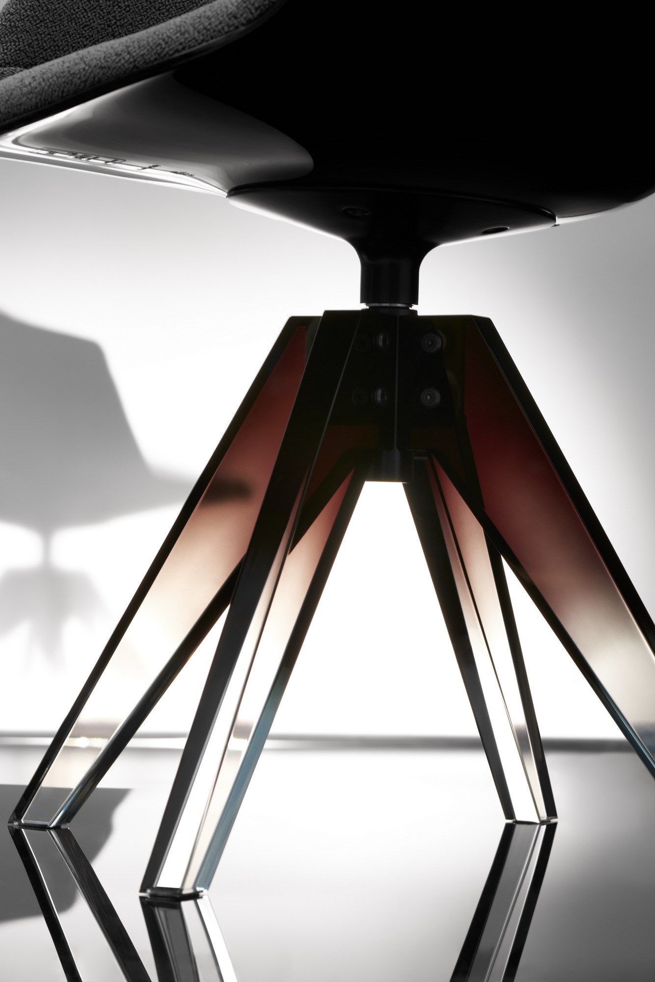 Upholstered trestle-based polycarbonate chair with armrests FLOW 10TH ...