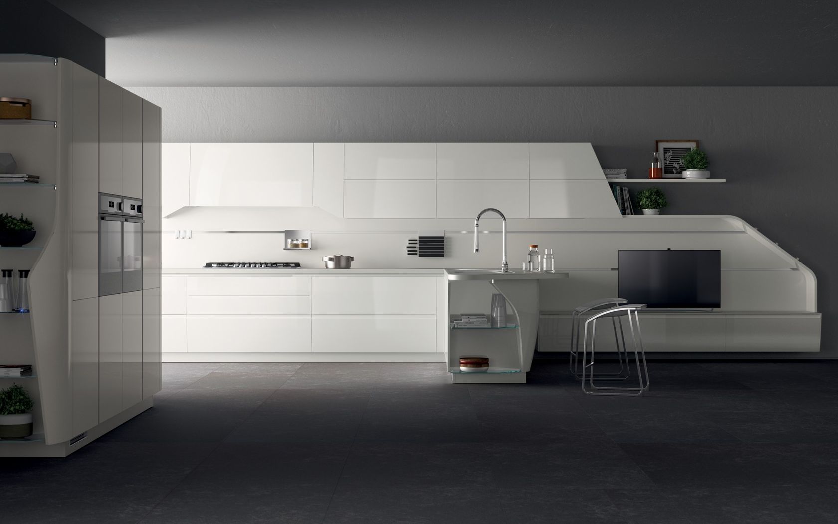 Cocina integral lacada FLUX SWING Línea Scavolini By Scavolini diseño ...